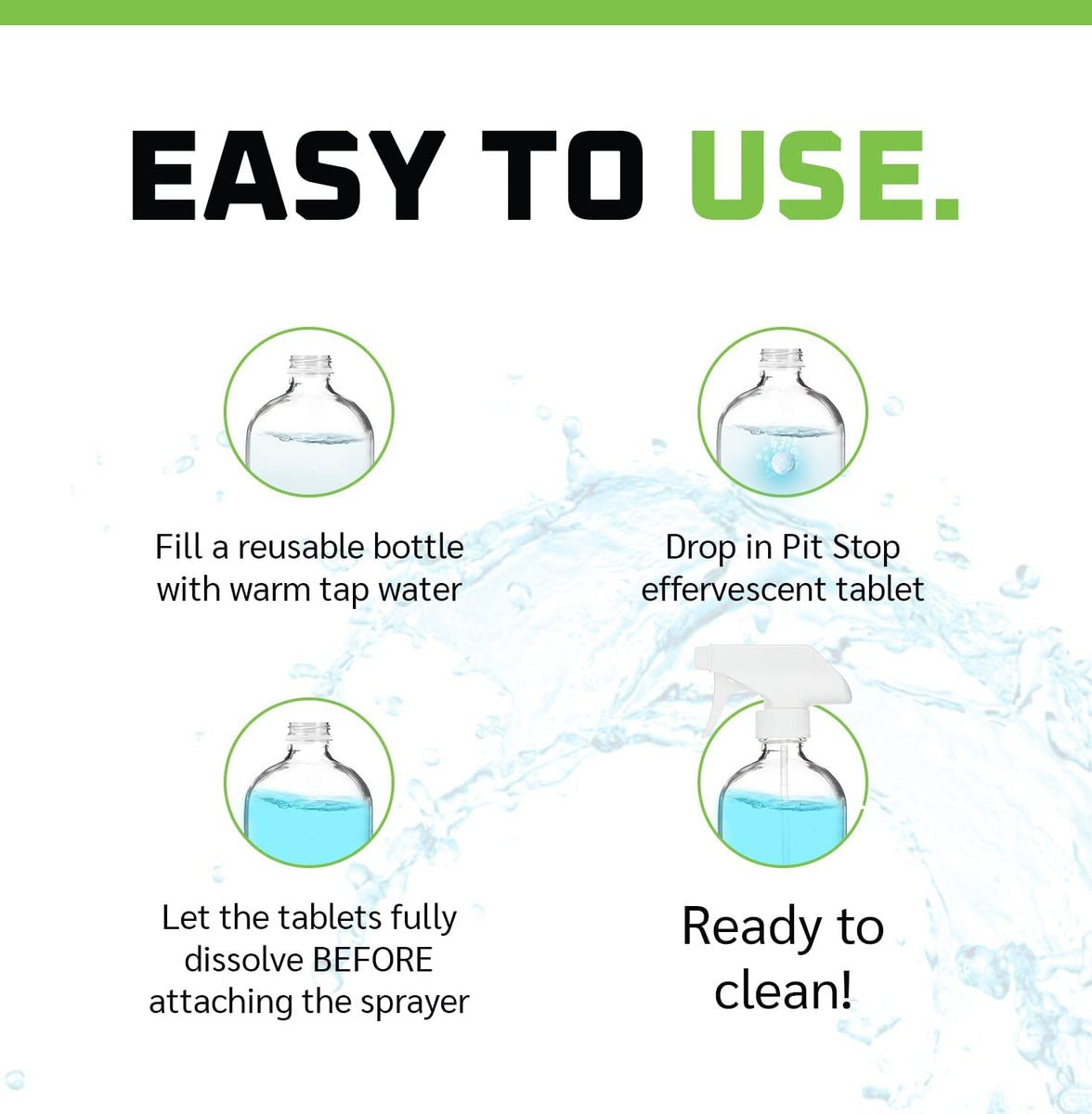 WASH&WHIPS Pit Stop Glass Cleaner / All Surface Cleaner Refill Tablets ...