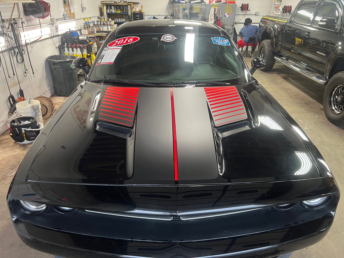 Two Tone Layered Strobe Hood for 2014-2024 Dodge Challenger – Acerbographix