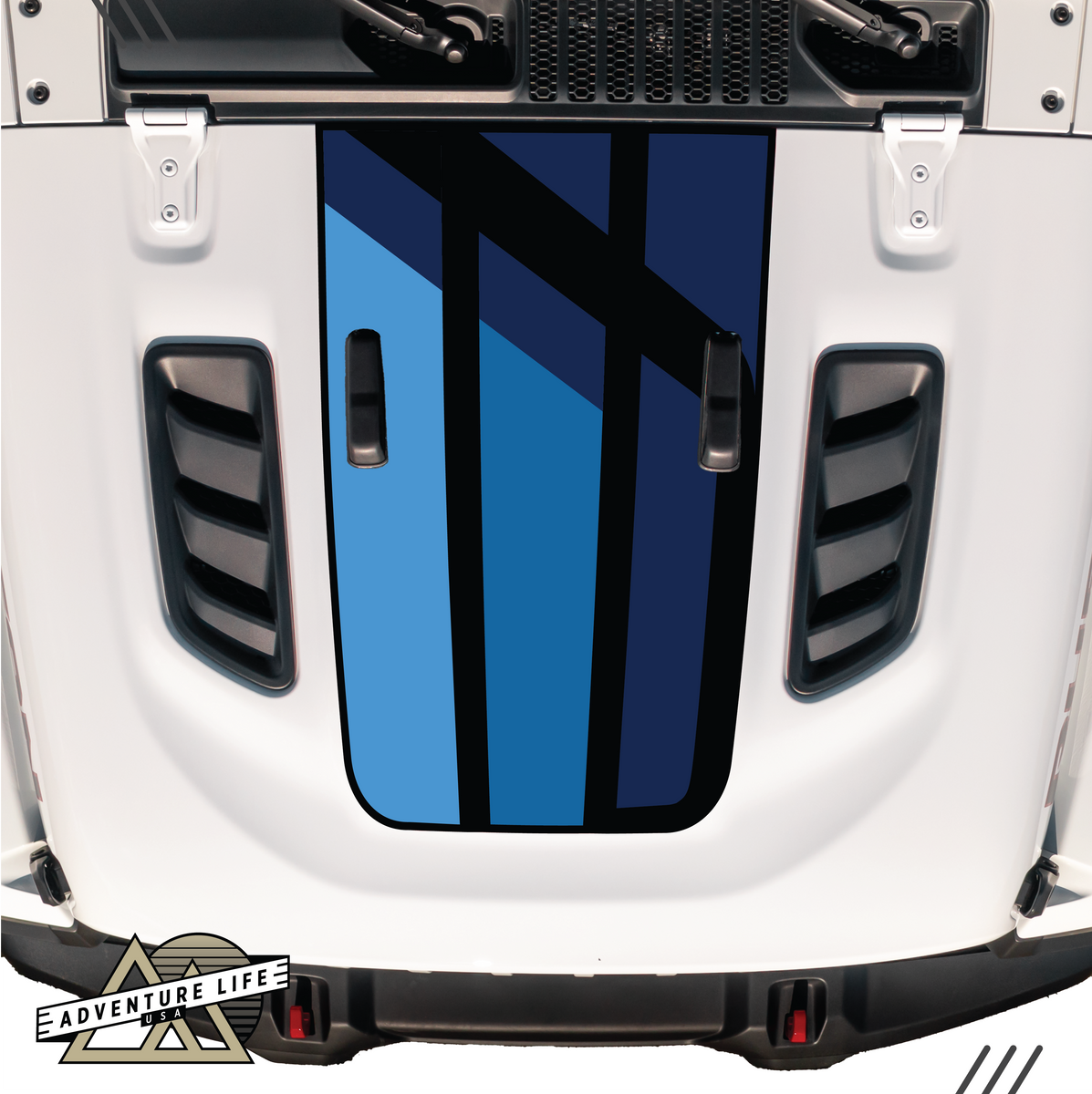Retro Blue Stripe Hood Graphic for RUBICON | Inspired by the J6 Honcho ...