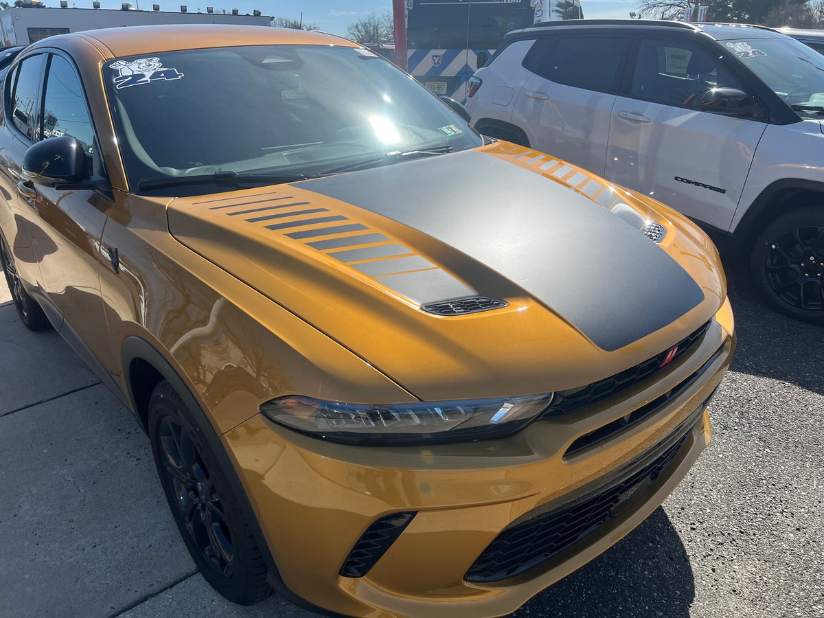 Hood Strobe Stripes And Center Decal Cover for 2023-2024 Dodge Hornet ...