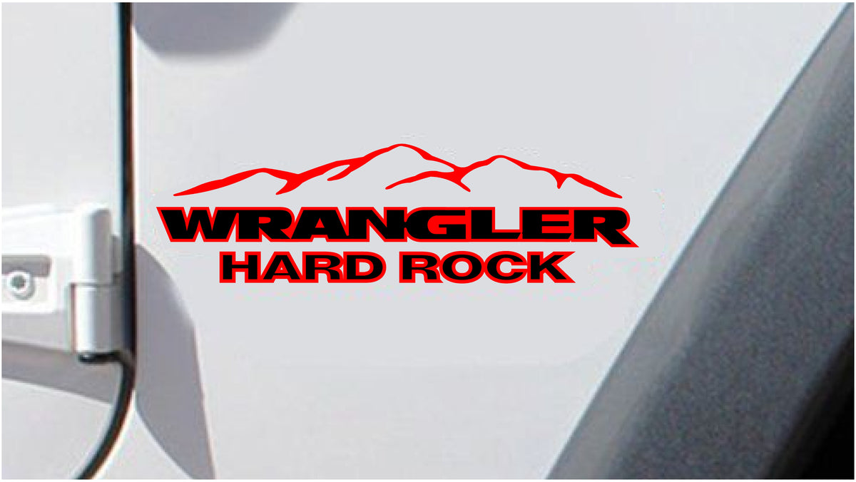 Red and Black Hard Rock Decals for Jeep Wrangler (x2) – Acerbographix