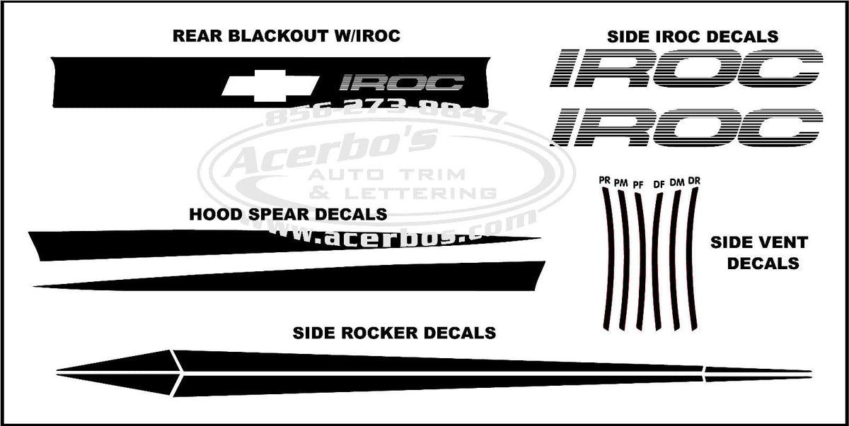 IROC Decal Kit for 2010-2021 Chevrolet Camaro – Acerbographix