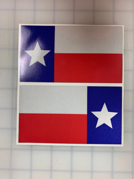 5" TEXAS Flag 3M REFLECTIVE Stickers (x2) Decal USA Police Fire ...