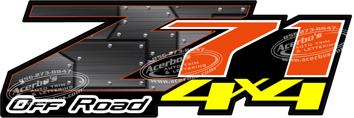 Chevrolet Z71 4x4 Off Road Steel Decals Set of 2 Decals/Stickers (Vinyl ...