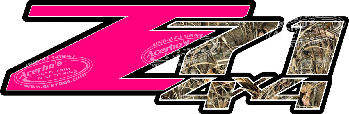 Z71 Off Road 4 x 4 Pink CAMO Set of 2 Truck Decals/Stickers (Vehicle ...